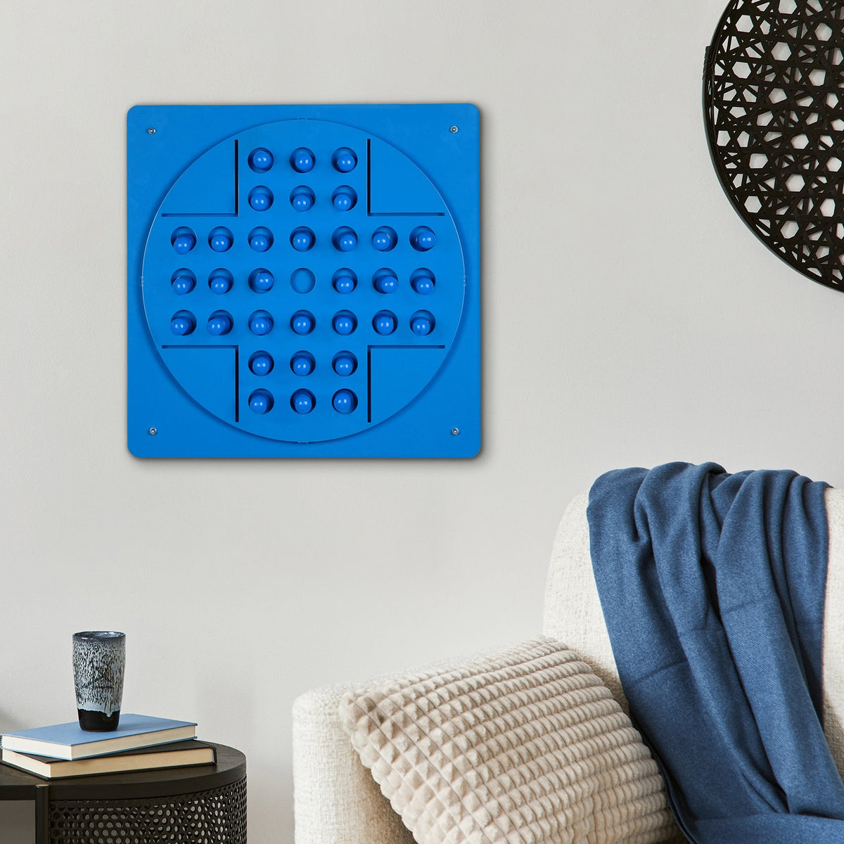 Metal Peg Solitaire Navy Blue – Colorful Wall Puzzle Game for Modern ...