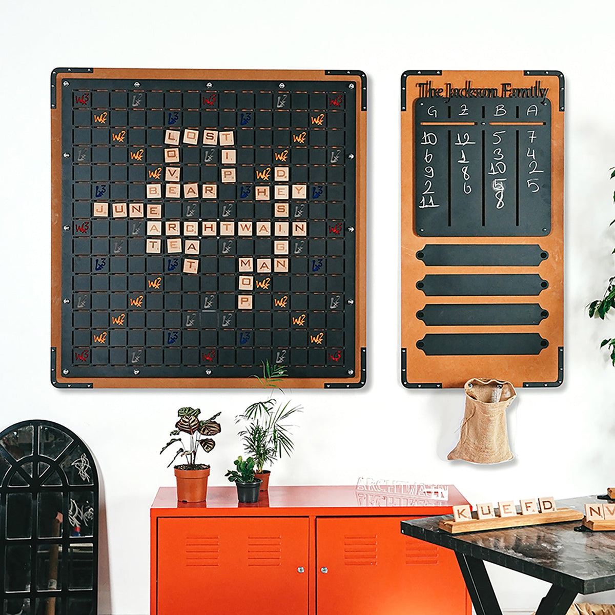 XXL Black Scrabble Wall Game – Giant Word Play & Bold Decor – archtwain